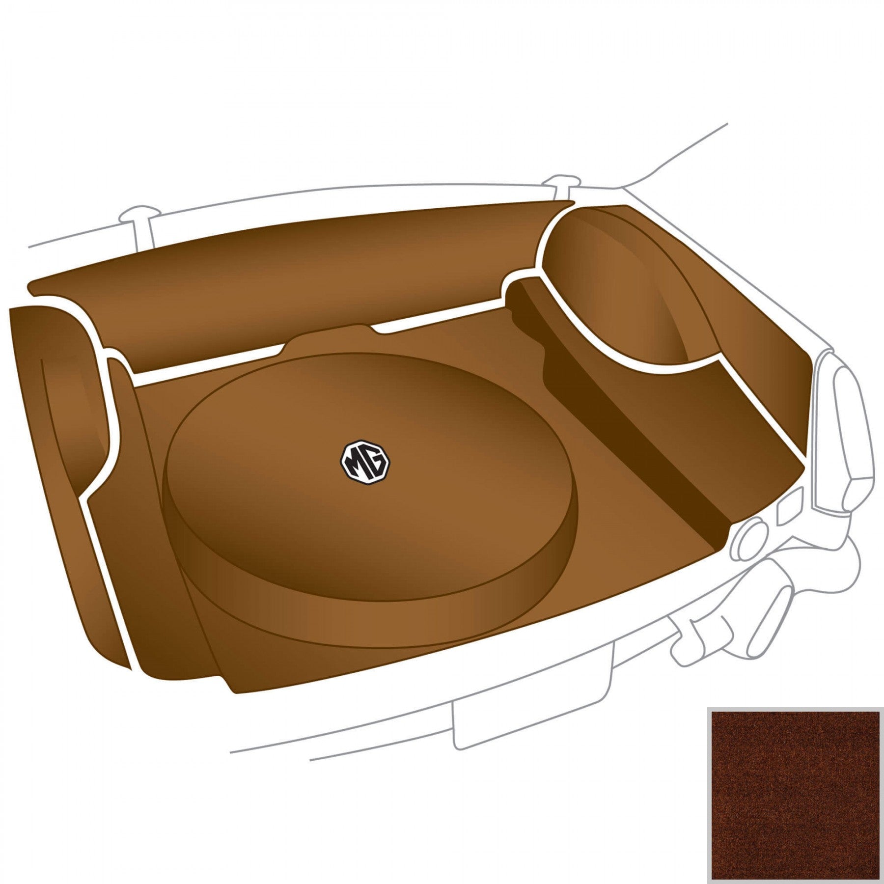 MGB-242874 Trunk carpet kit with MG Logo Spare tire cover Autumn Leaf ...